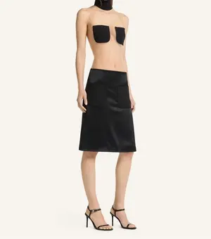 COURREGES Satin-finish Pocket-detail Mini Skirt