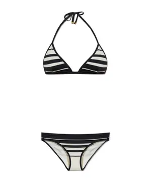 TOM FORD Two Piece Stiped Swimsuit - Black/white