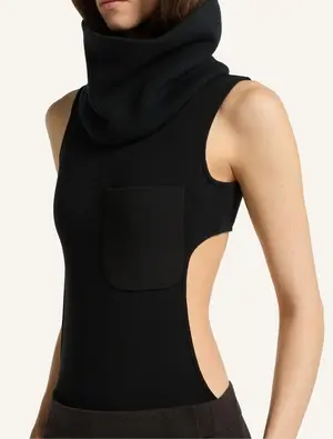 COURREGES High-neck Cut-out Bodysuit