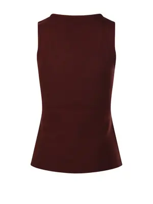 Max Mara Suede-panelled Scoop-neck Tank Top