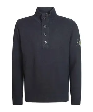 Stone Island Turtleneck Knit Top - Black