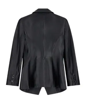 Emporio Armani Slim-fit Double-breasted Blazer In Semi-glossy Leather