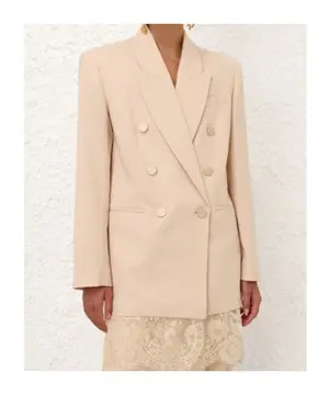 Zimmermann Lace-trim Double-breasted Blazer