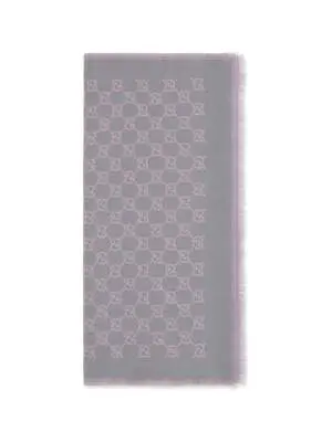 Gucci Miss Stenny Gg Monogram Wool Scarf - Pink