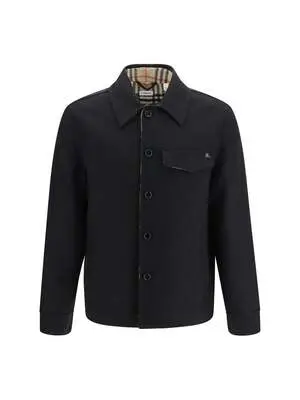Burberry Herringbone Wool Jacket - Black