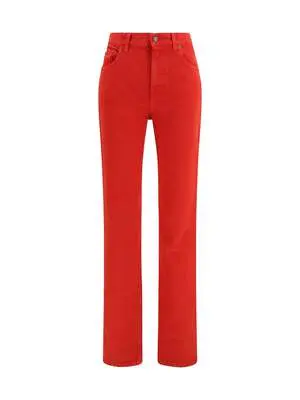 Chloé Cotton Denim Pants - Red