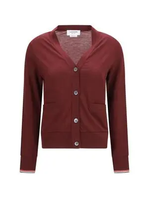 Thom Browne V-neck Merino Wool Cardigan - Multicolor