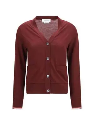 Thom Browne V-neck Merino Wool Cardigan - Multicolor