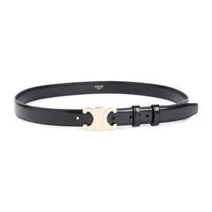 Celine Triomphe Leather Belt - Black