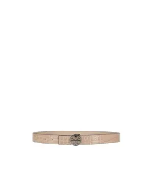 Tory Burch Crocodile Pattern Belt - Nude