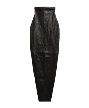 Rick Owens Solid-color Leather Skirt - Black