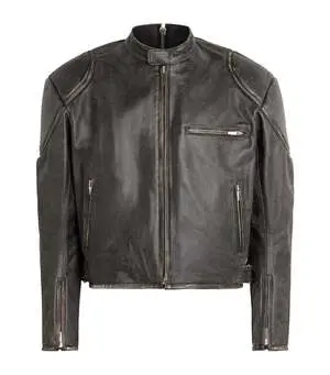 SYSTEM Leather Motorcycle Jacket