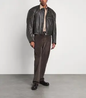 SYSTEM Leather Motorcycle Jacket