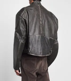 SYSTEM Leather Motorcycle Jacket