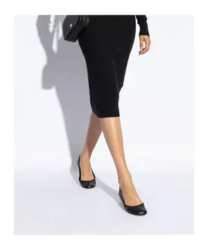 AMI Paris Logo Embossed Round-toe Ballet Flats