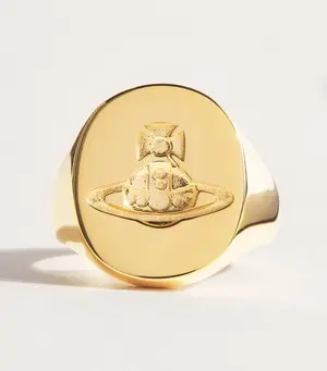 VIVIENNE WESTWOOD Plated Sterling Silver Orb Signet Ring - Gold
