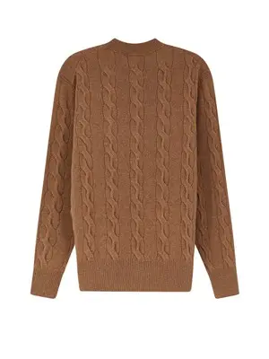 AMI Paris Cable Knit Crew Neck Knitted Sweater
