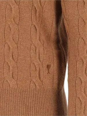 AMI Paris Cable Knit Crew Neck Knitted Sweater