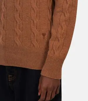 AMI Paris Cable Knit Crew Neck Knitted Sweater