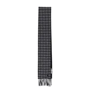 AMI Paris Checked Fringed Scarf - No