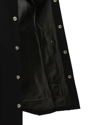 Rick Owens Fw26 Tower Runway Outershirt In Wool Whipcord And Waxy Lamb Leather