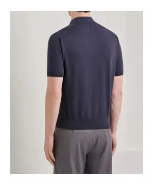 Canali Textured Knit Polo Sweater