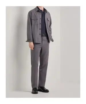 Canali Textured Knit Polo Sweater
