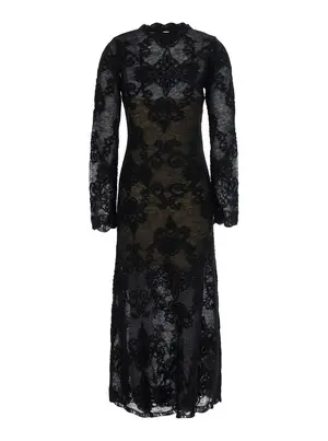 TWINSET Florallace Longsleeve Maxi Dress