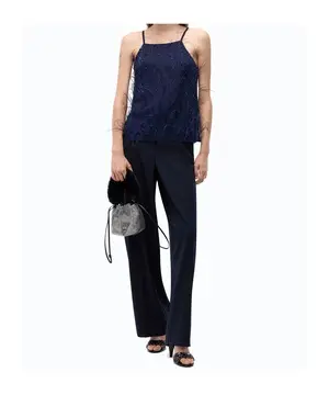 Pinko Feather-trim Sequin-embellished Top