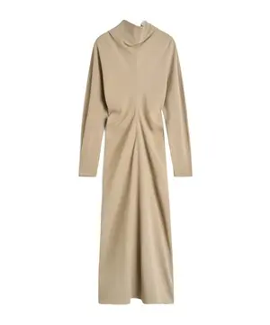 TOTEME Scarf-neck Long Sleeved Maxi Dress - Light Brown