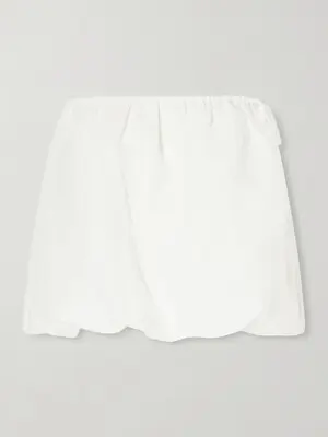 DEIJI STUDIOS Bubble Strapless Linen Bouse - White