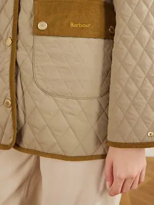 Barbour Corduroy-trimmed Logo-embroidered Quilted Shell Jacket - Neutrals