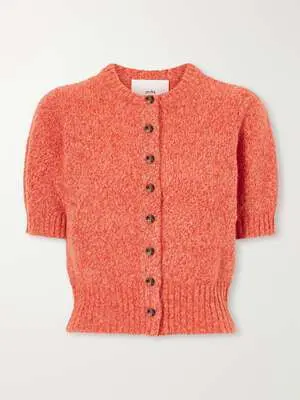Arch4 Rome Cropped Organic Cashmere And Silk-blend Cardigan - Orange
