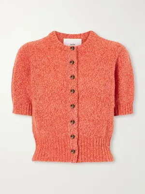 Arch4 Rome Cropped Organic Cashmere And Silk-blend Cardigan - Orange