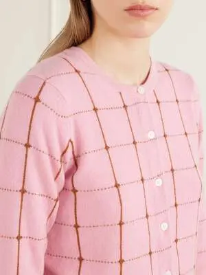 Guest In Residence Jane Checker Cashmere Cardigan