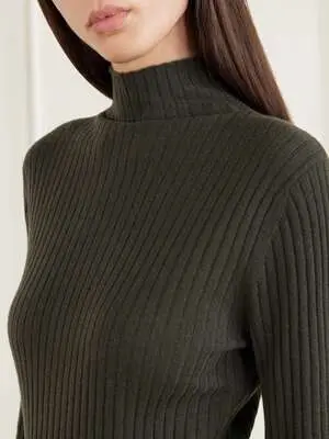 Arch4 Ariana Ribbed Organic Cashmere Turtleneck Sweater