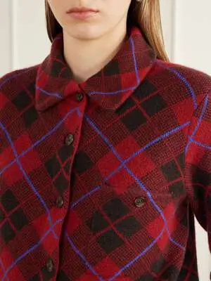 Guest In Residence Dylan Checked Cashmere Cardigan