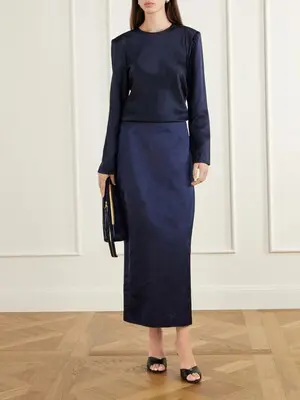 HEIRLOME Ruth Silk-satin Blouse - Blue