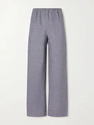 DEIJI STUDIOS Ease Checked Linen Straight-leg Pants