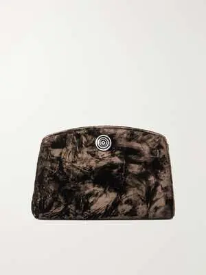 LIFFNER Pushlock Velvet Clutch - Brown