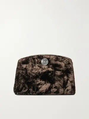 LIFFNER Pushlock Velvet Clutch - Brown