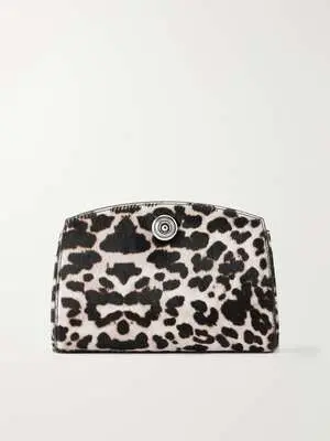 LIFFNER Pushlock Leopard-printed Calf-hair Clutch - Leopard Print
