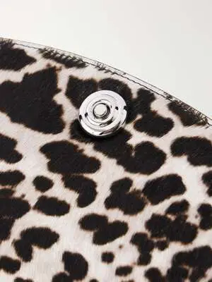 LIFFNER Pushlock Leopard-printed Calf-hair Clutch
