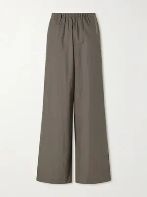 DEIJI STUDIOS Checked Organic Cotton Wide-leg Pants