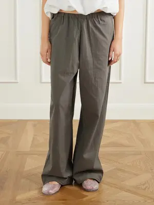 DEIJI STUDIOS Checked Organic Cotton Wide-leg Pants