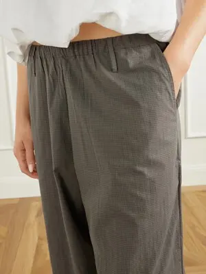 DEIJI STUDIOS Checked Organic Cotton Wide-leg Pants