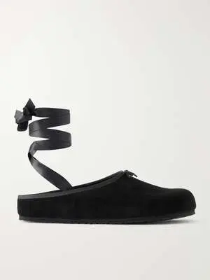 BIRKENSTOCK Repetto Opera Bow-embellished Suede Mules - Black