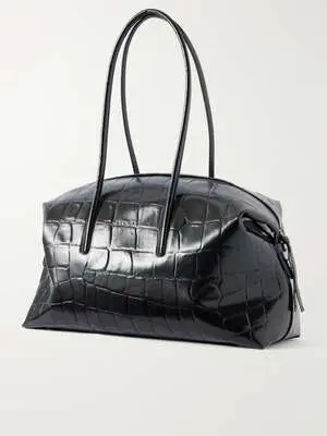 DEMELLIER The Stockholm Crocodile-effect Leather Shoulder Bag
