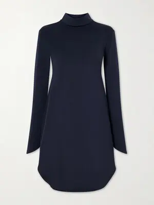 THE PARK Morgan Mock-neck Pyratex® Stretch-jersey Mini Dress - Blue