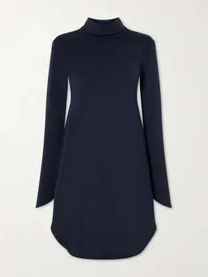 THE PARK Morgan Mock-neck Pyratex® Stretch-jersey Mini Dress - Navy